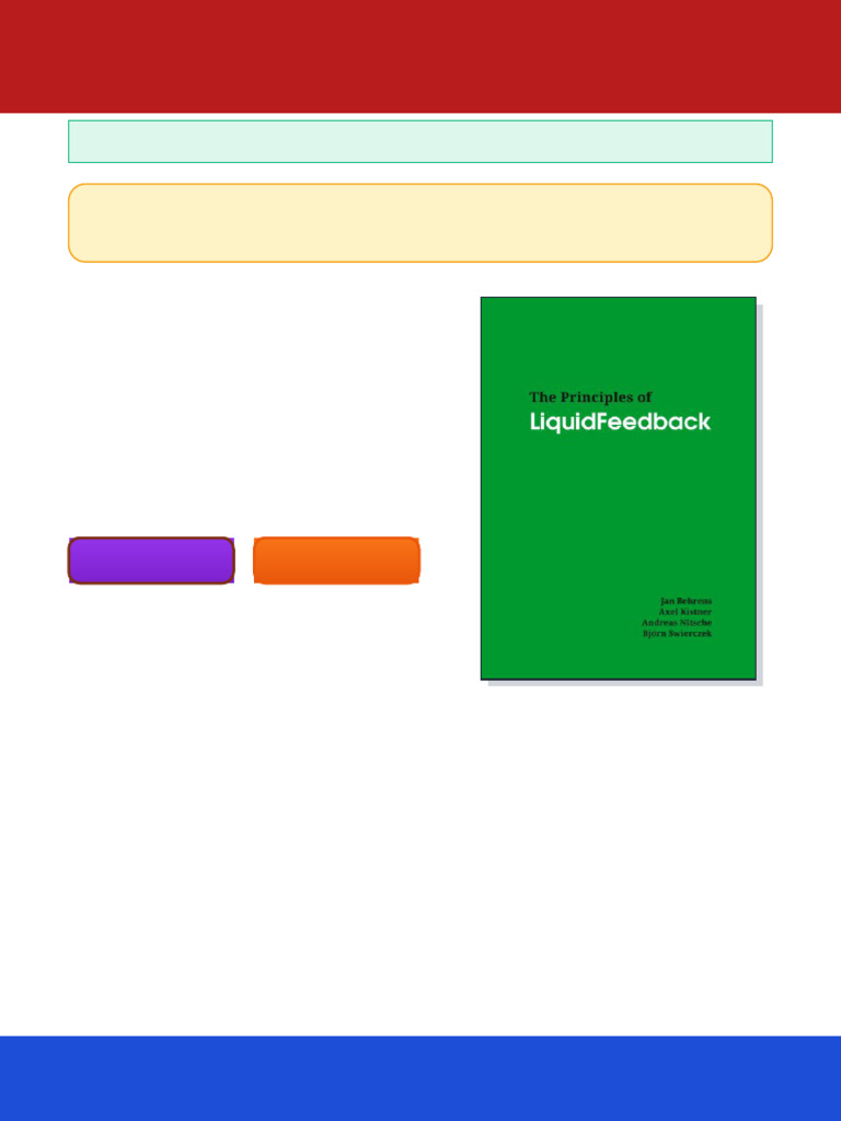 The Principles of LiquidFeedback 1ST Edition Jan Behrens Ebook Vintage ...