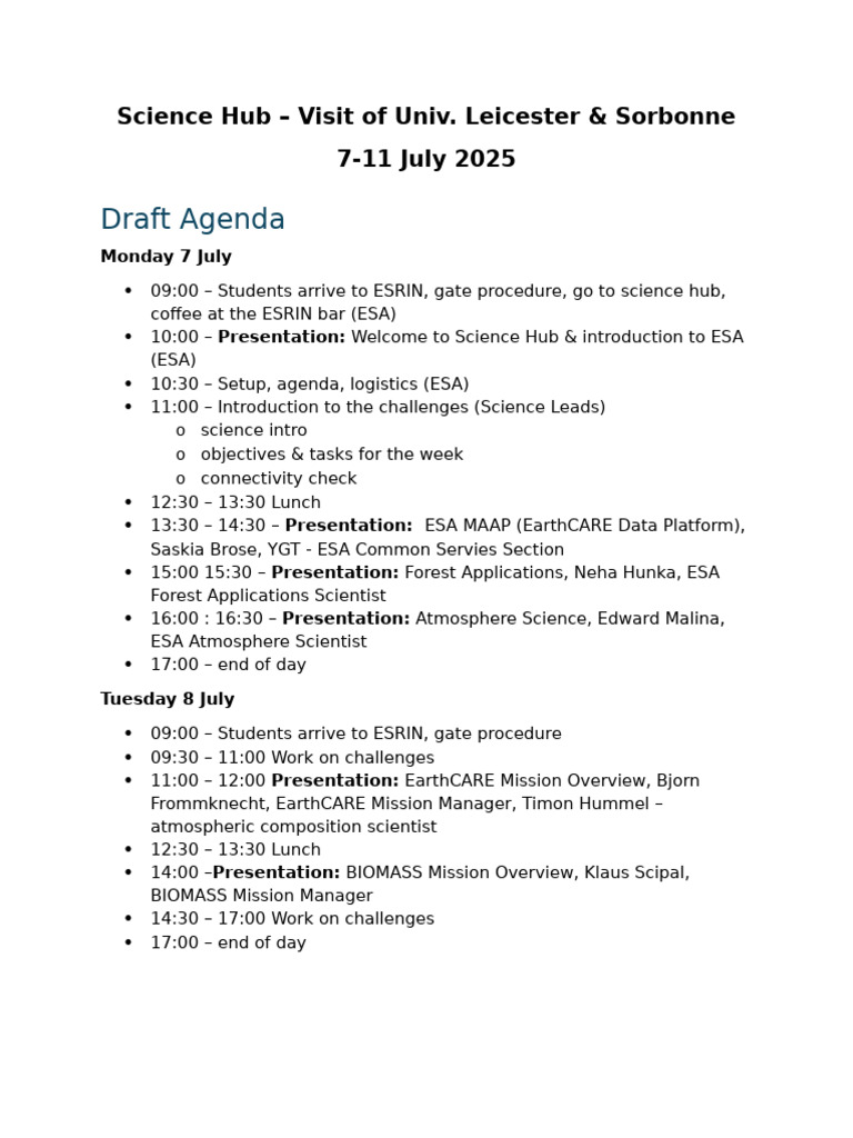 Agenda-Science Hub Challenges July 2025 | PDF