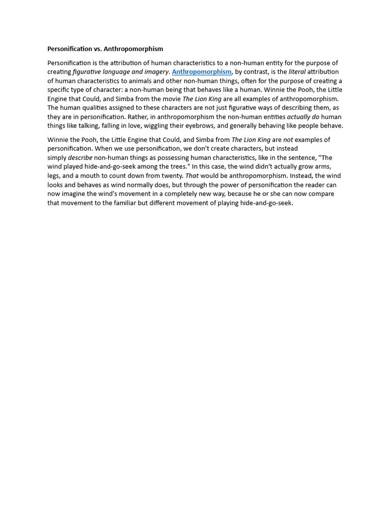 Personification Vs | PDF