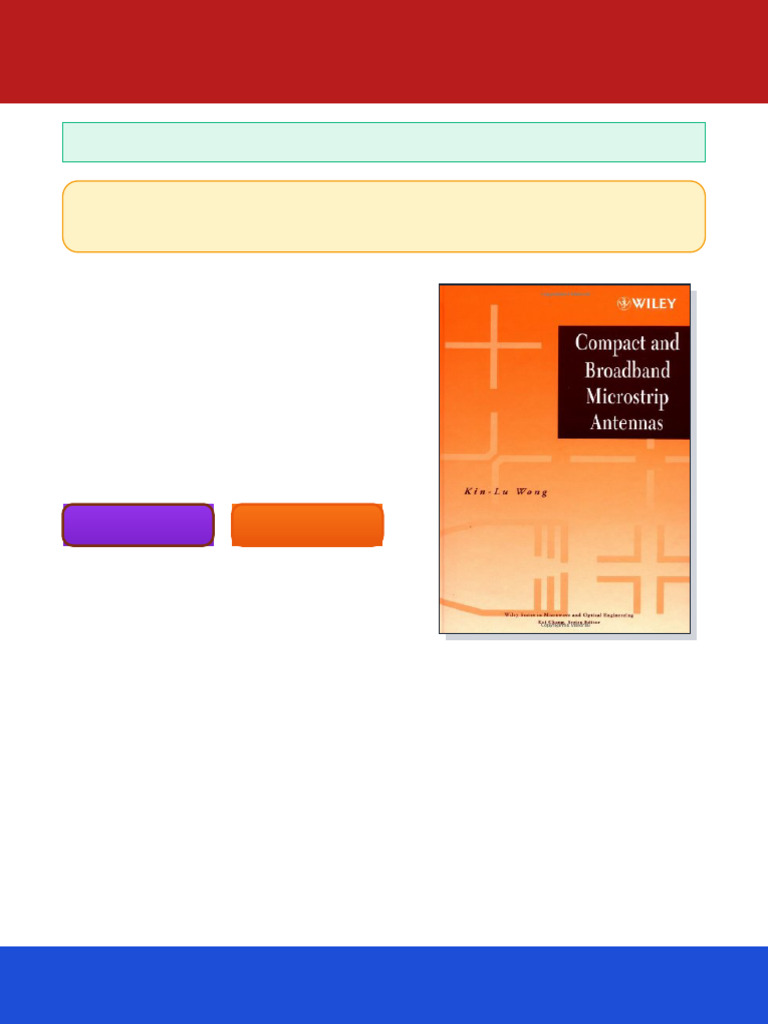 Compact and Broadband Microstrip Antennas 1st Edition Kin-Lu Wong Ebook ...