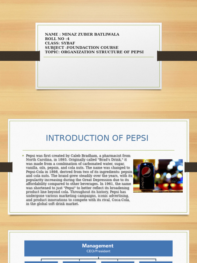 Pepsi Organization Structure Overview | PDF