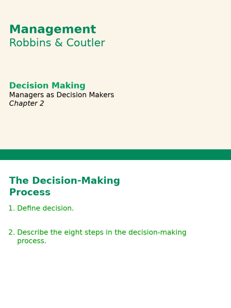 Lecture 5 & 6 Chapter 2 Decision Making | PDF | Decision Making | Rationality