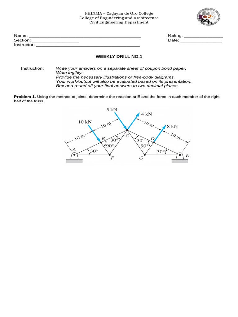 Weekly Drill Exit Questions Template | PDF