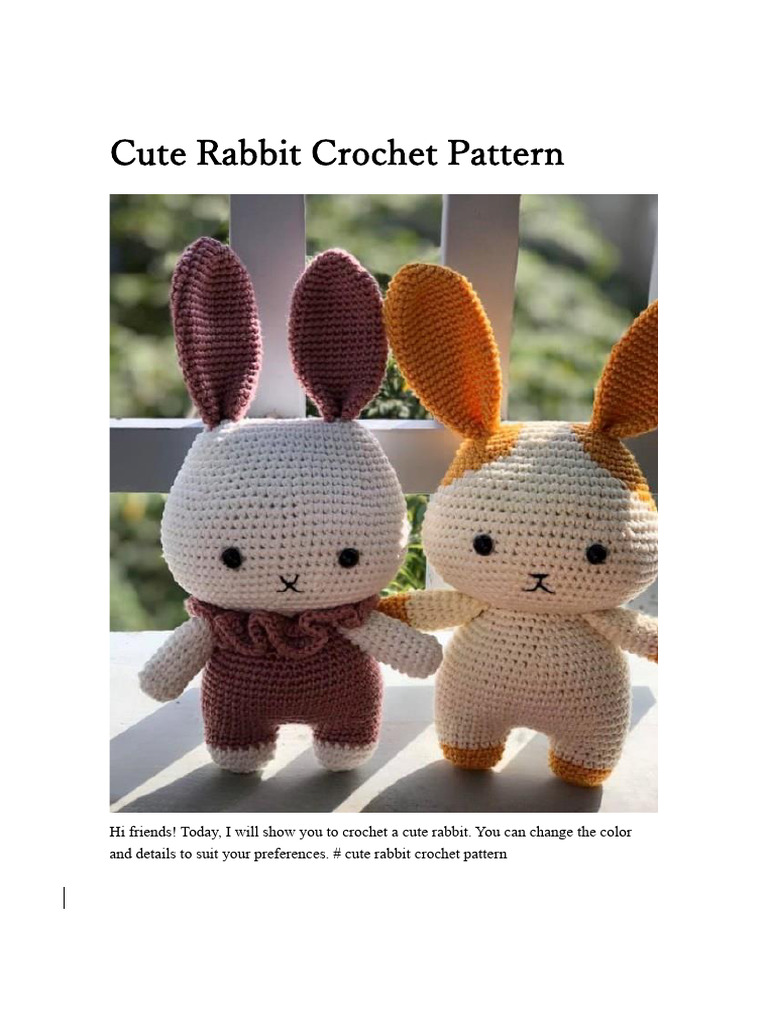 Cute Rabbit Crochet Pattern | PDF