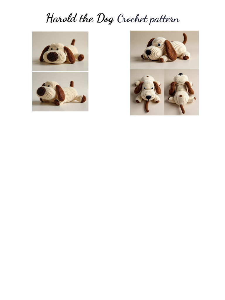 Harold the Dog Crochet Pattern | PDF | Crochet | Textile Arts