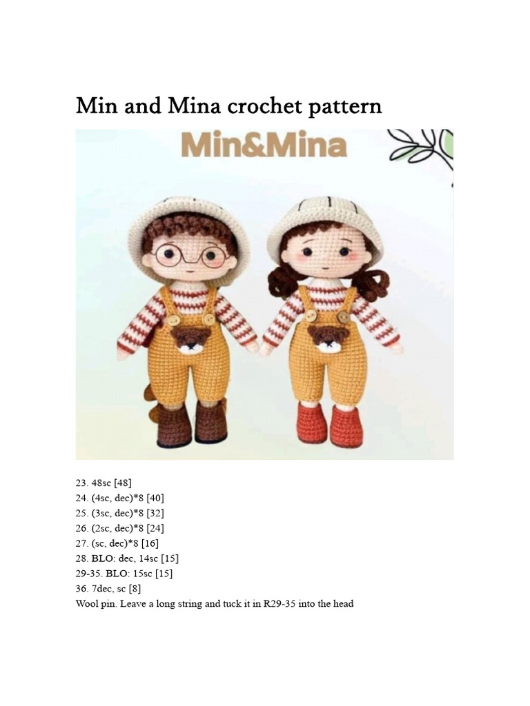 Min and Mina Crochet Pattern | PDF | Chess Openings | Chess