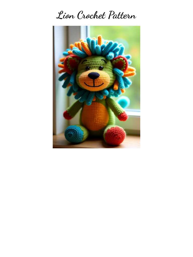 Lion Crochet Pattern | PDF | Crochet | Yarn