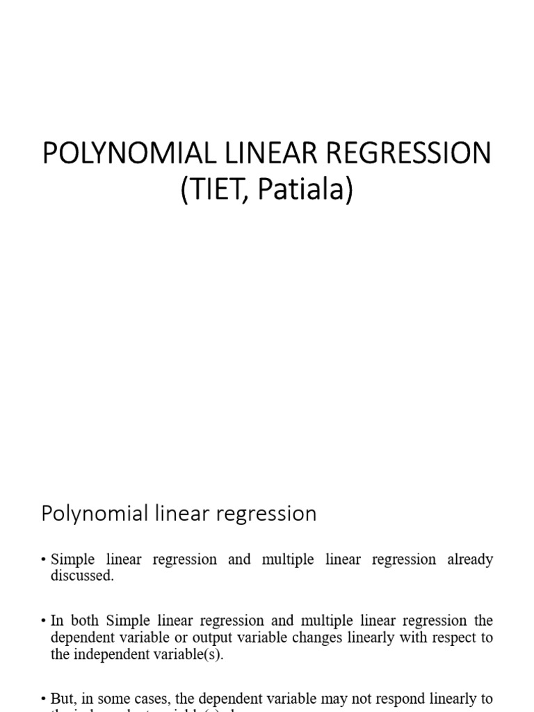 Understanding Polynomial Linear Regression | PDF | Regression Analysis ...