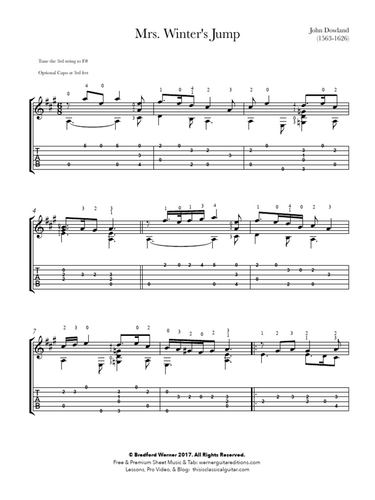 Dowland Winters Jump TAB | PDF | Celtic Musical Instruments | Music ...