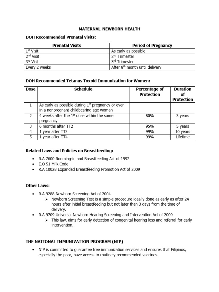 PHC Program | PDF | Pregnancy | Vaccines