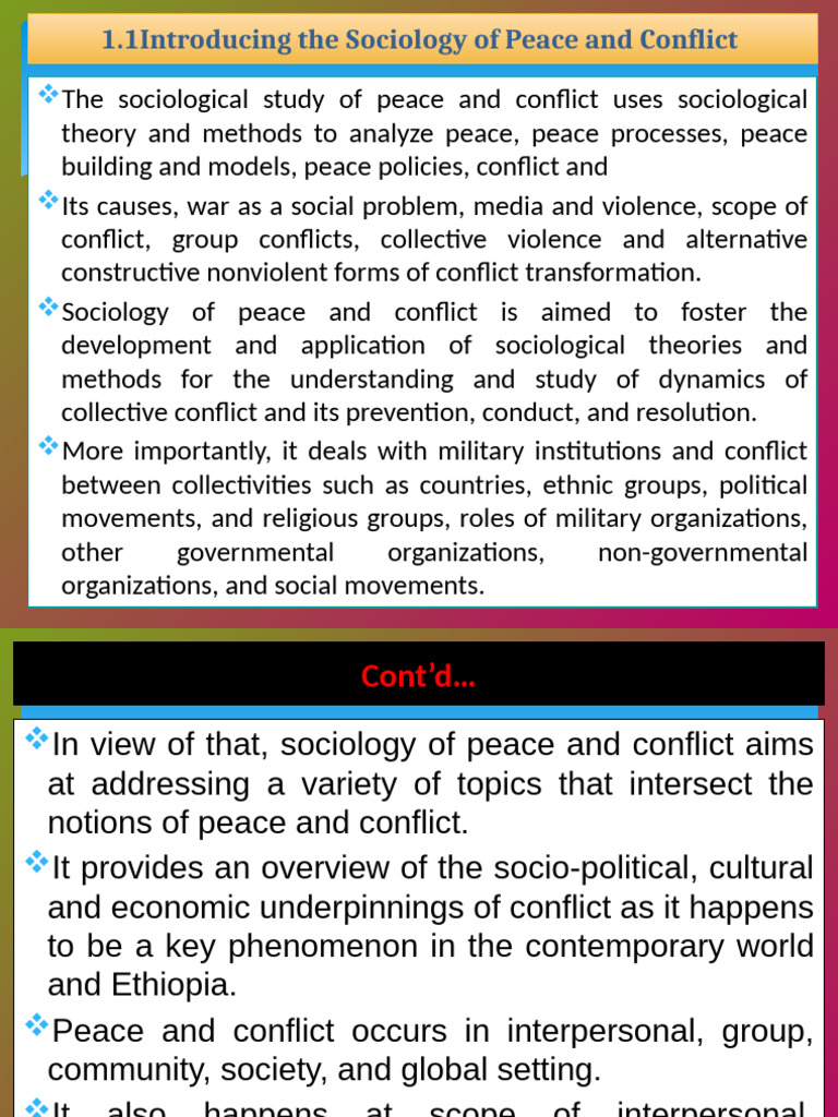 Peace and Conflict Chapter One | PDF | Conflict (Process) | Peace