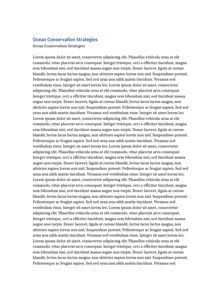 Ocean Conservation Strategies | PDF