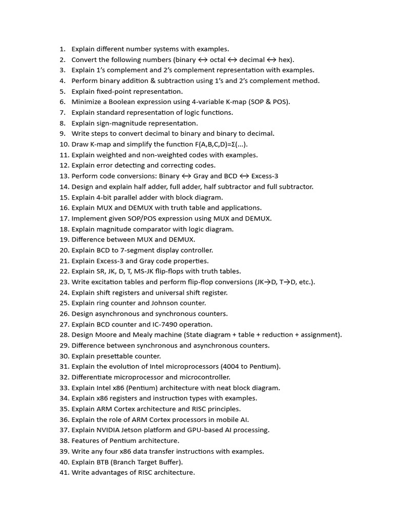 Important Questions DELD | PDF | Graphics Processing Unit | Binary Coded Decimal