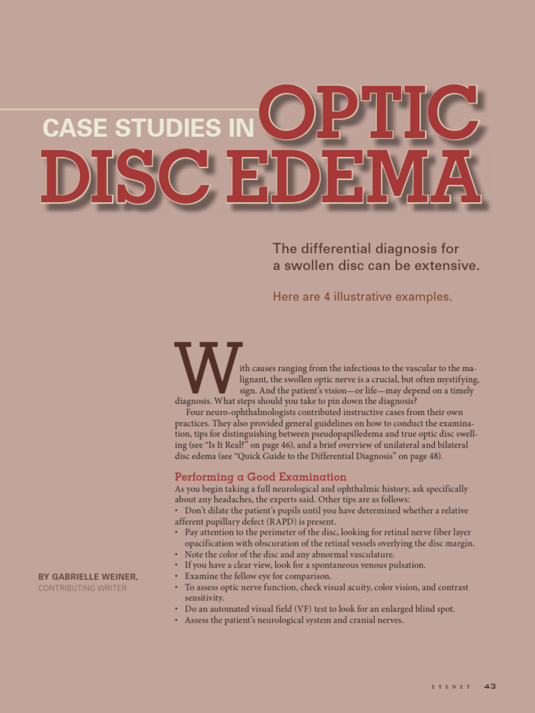 Diagnosing Disc Edema: Case Studies | PDF | Multiple Sclerosis ...