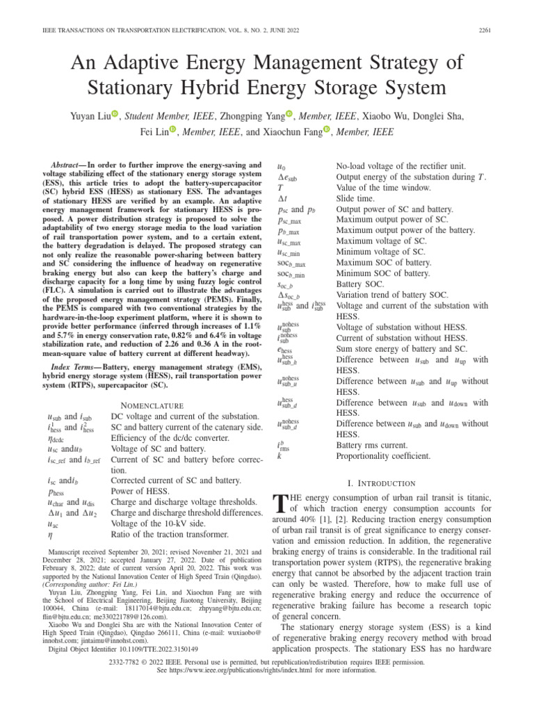 Adaptive Energy Management for Hybrid ESS | PDF | Mathematical ...
