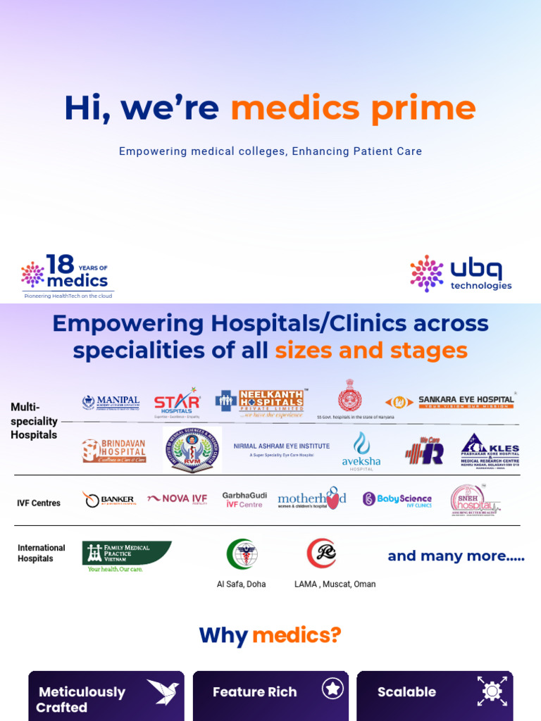 Medics Prime- HIS | PDF | Patient | Hospital