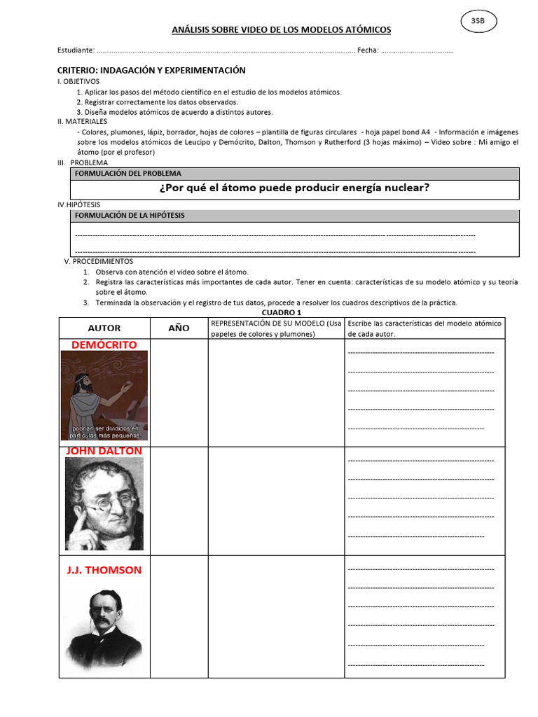 Análisis de Modelos Atómicos y Energía Nuclear | PDF | Átomos | Núcleo ...
