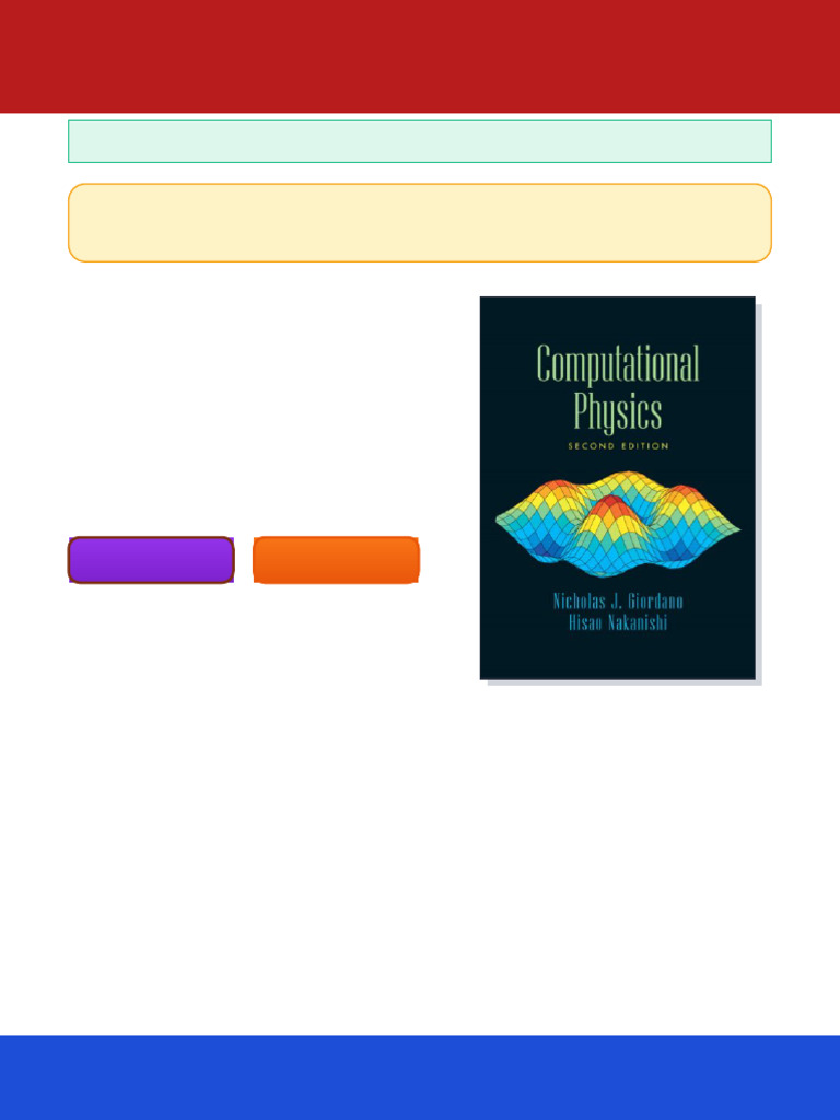 Computational Physics 2nd Edition Nicholas J. Giordano Ebook High-Quality PDF | PDF | Zoology