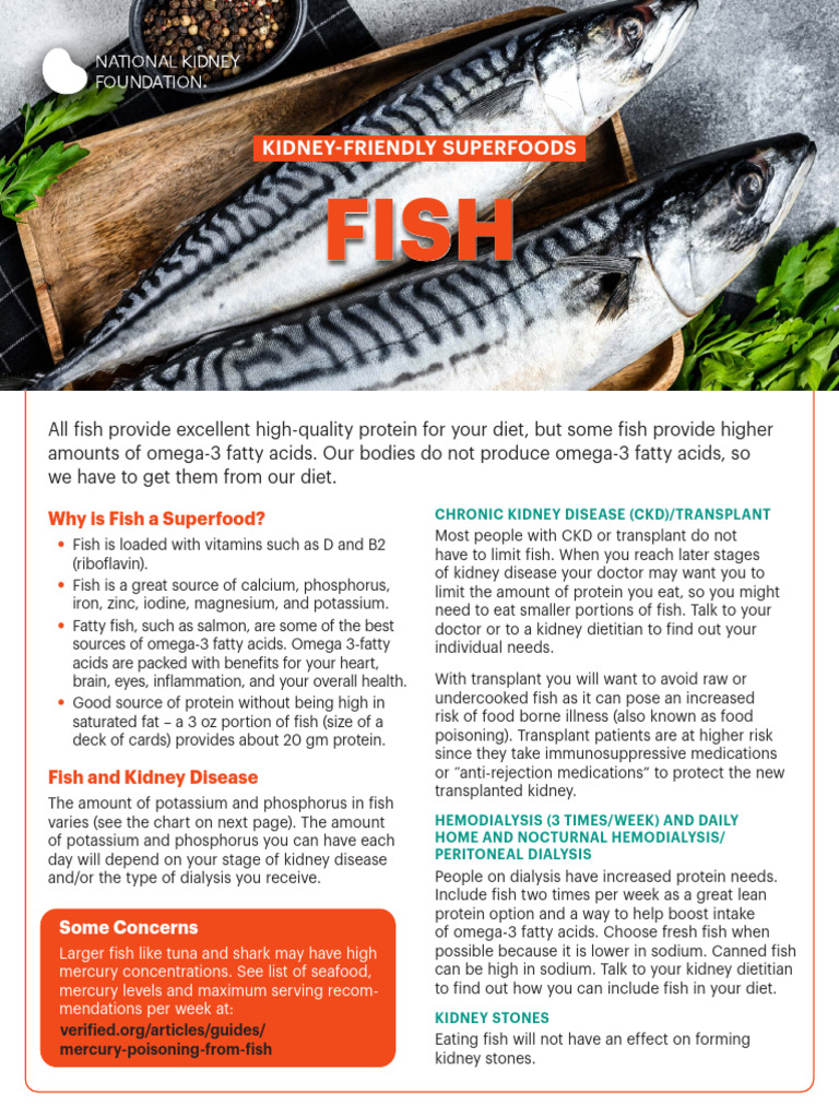 Superfood For Kidney Disease Fish | PDF | Omega 3 Fatty Acid | Chronic ...