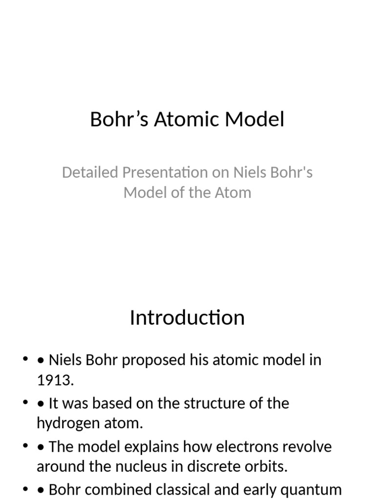 Bohrs Atomic Model Detailed | PDF | Electron | Atoms