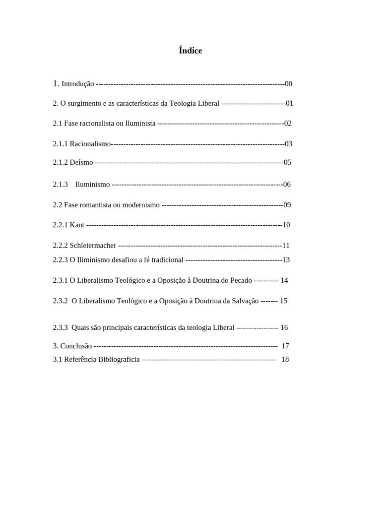 Teologia Liberal: Características e Fases | PDF