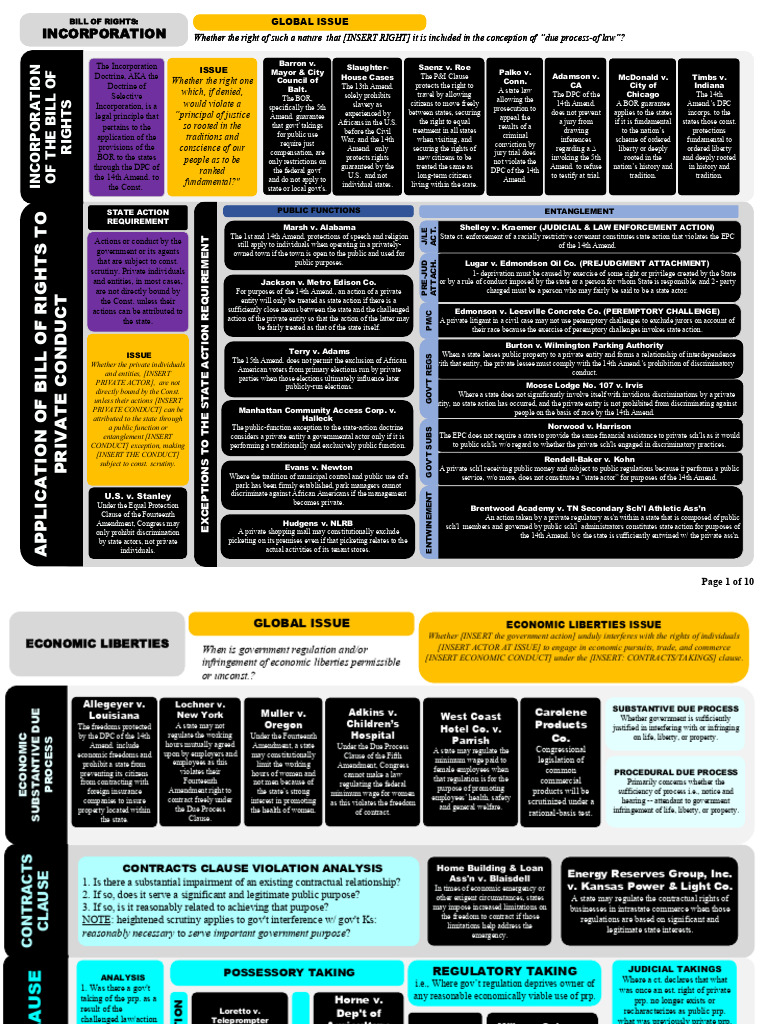 Const. Outline | PDF | Incorporation Of The Bill Of Rights | Due ...