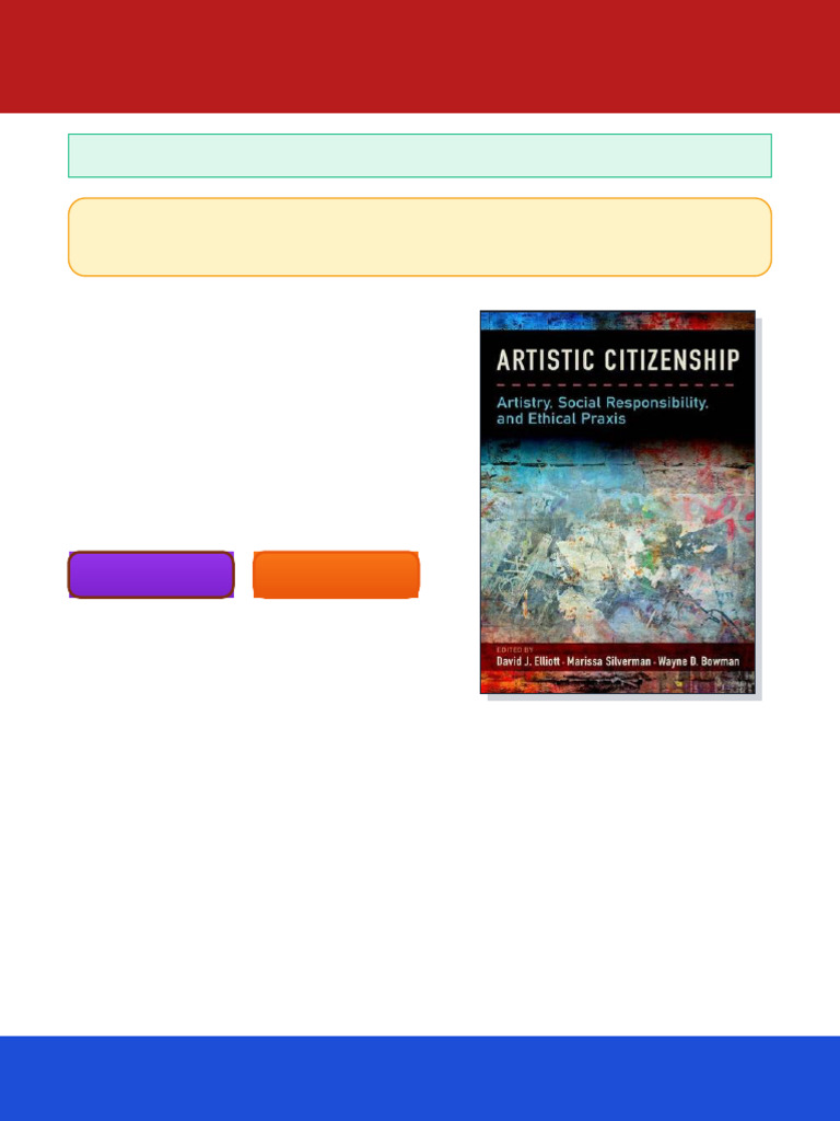 Artistic Citizenship: Artistry, Social Responsibility, and Ethical ...