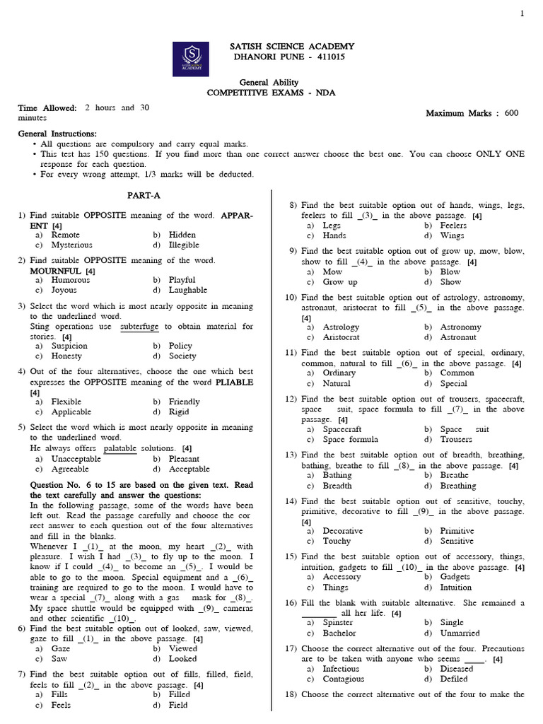 General Ability Paper 3 | PDF | Waves | Sound