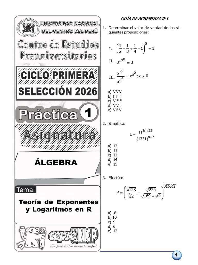 Tema 1. Teoría de Exponentes y Logaritmos en R | PDF | Matemáticas