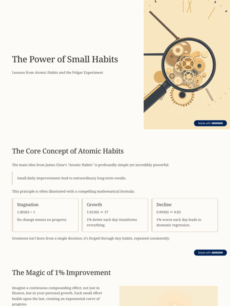 The Power of Small Habits | PDF