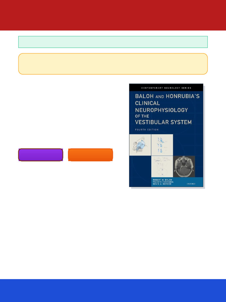 Baloh and Honrubia s Clinical Neurophysiology of the Vestibular System ...