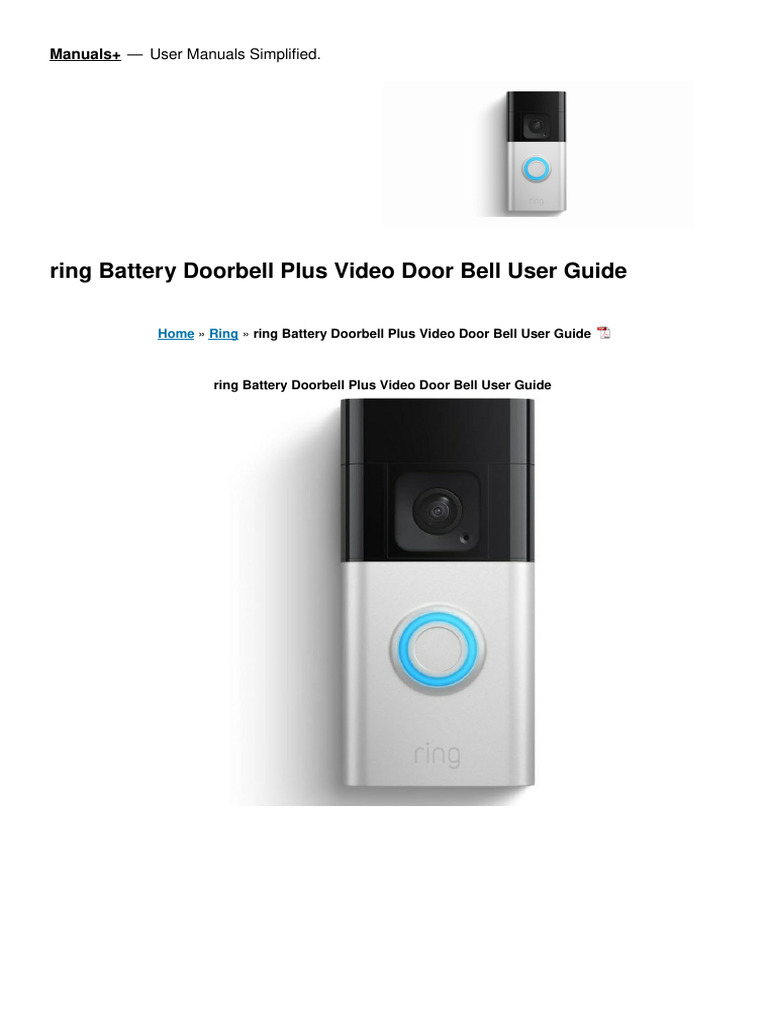 Ring Battery Doorbell Plus User Guide | PDF | Radio | Electromagnetic ...