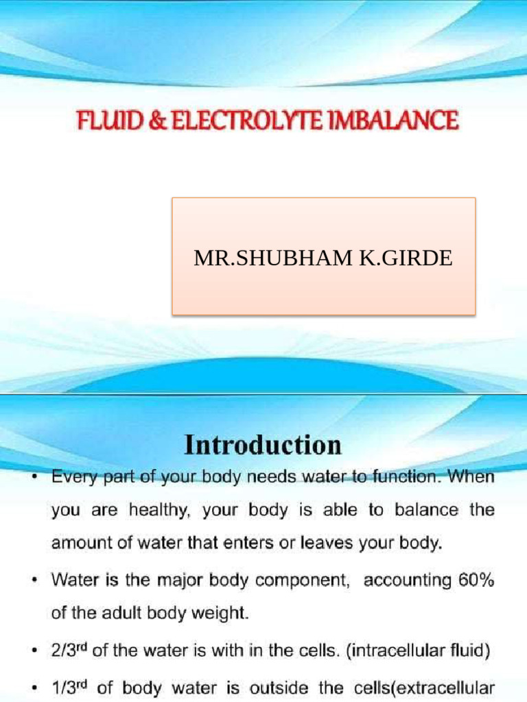 Fluid Imbalance | PDF