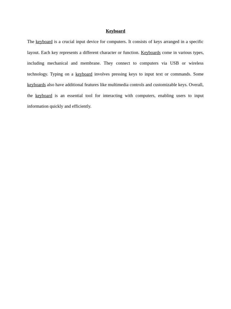 Shamoya Dennis The Keyboard | PDF