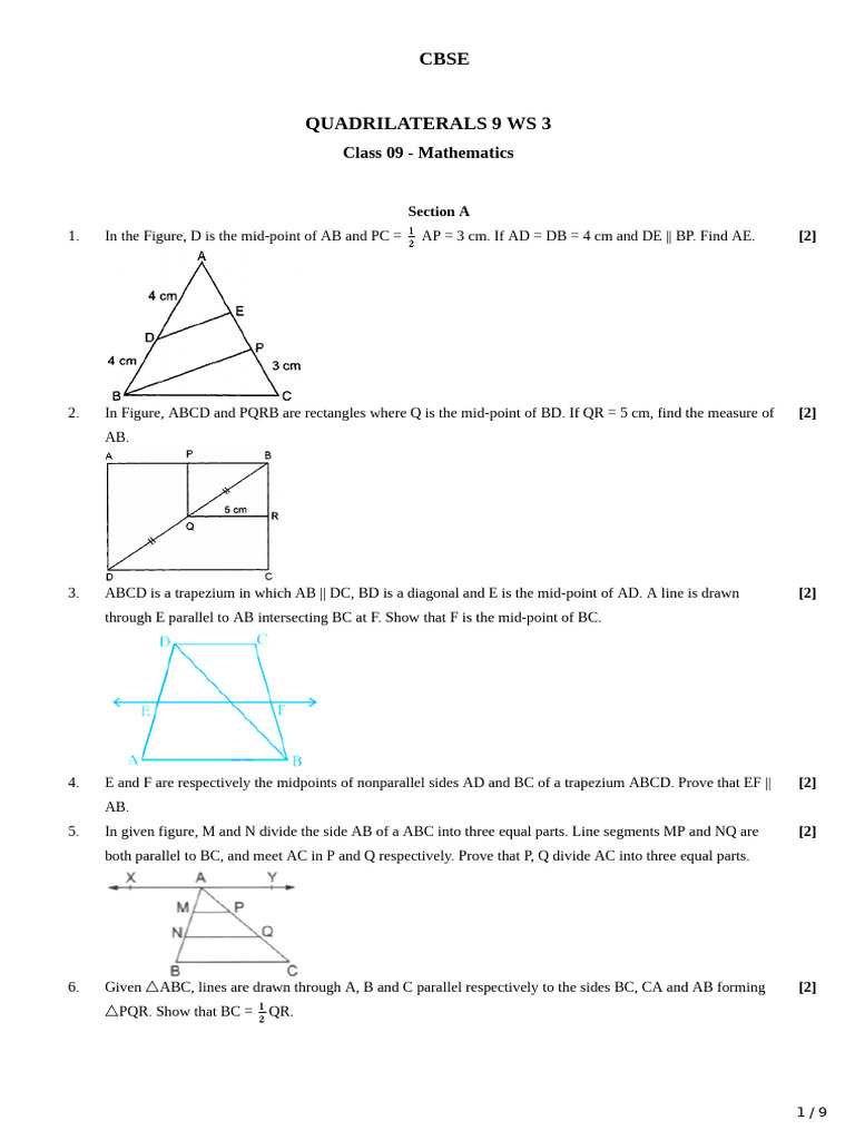 Quadrilaterals and Midpoints in Geometry | PDF | Rectangle | Elementary ...