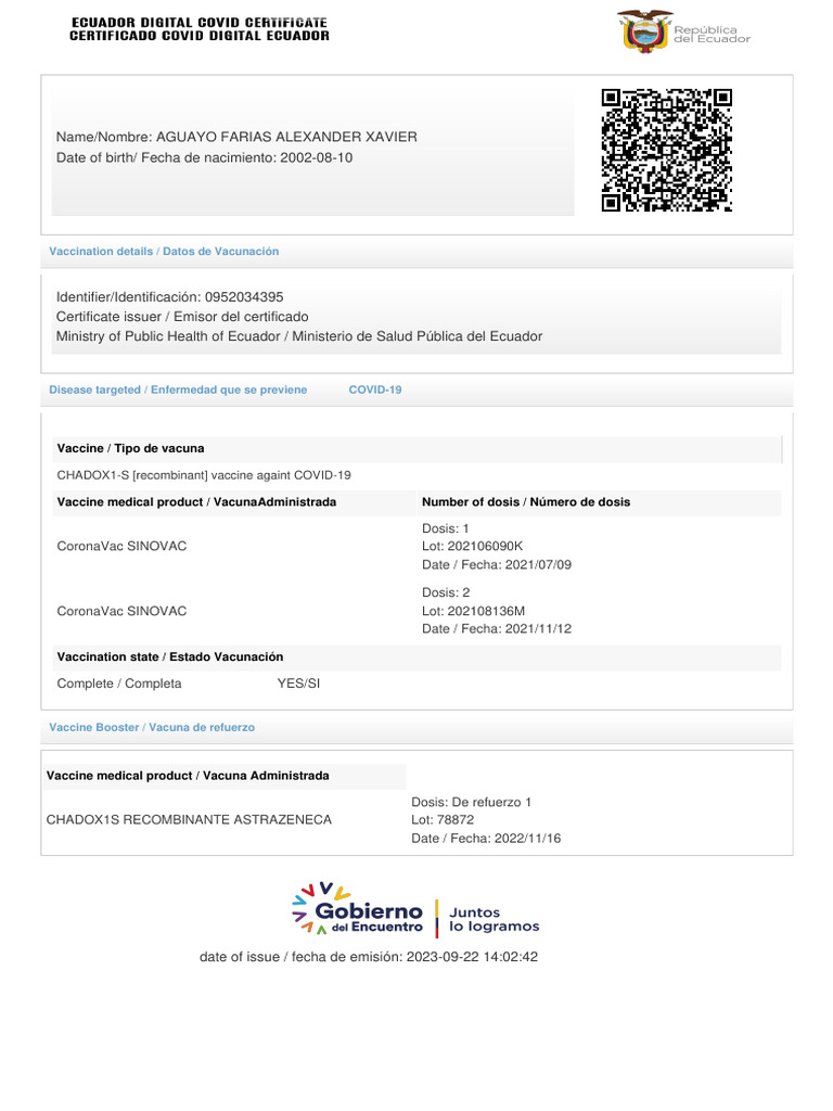 MSP HCU Certificadovacunacion0952034395 | PDF