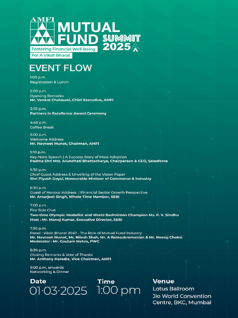 Agenda AMFI Summit 2025 | PDF