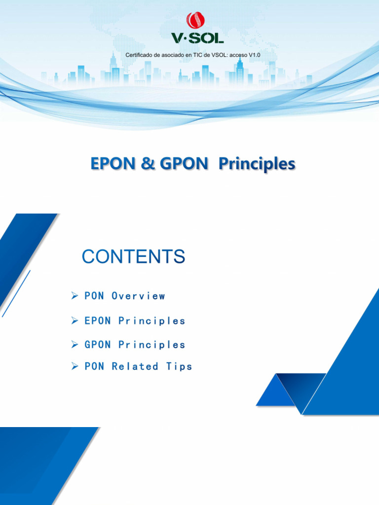 Certificado TIC: Sistema PON y EPON | PDF | Red de computadoras ...