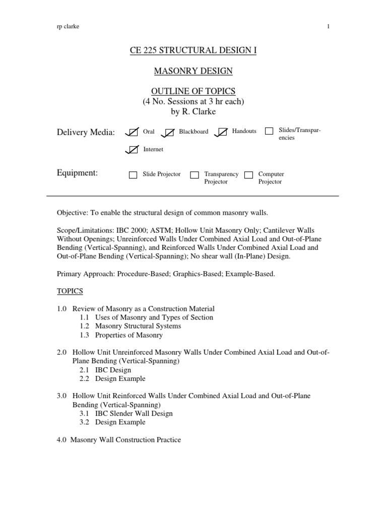 Masonry Design | PDF | Lime (Material) | Concrete