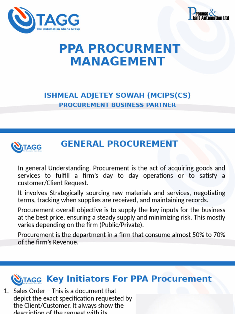 PPA Procurement Management Guide | PDF | Procurement | Inventory