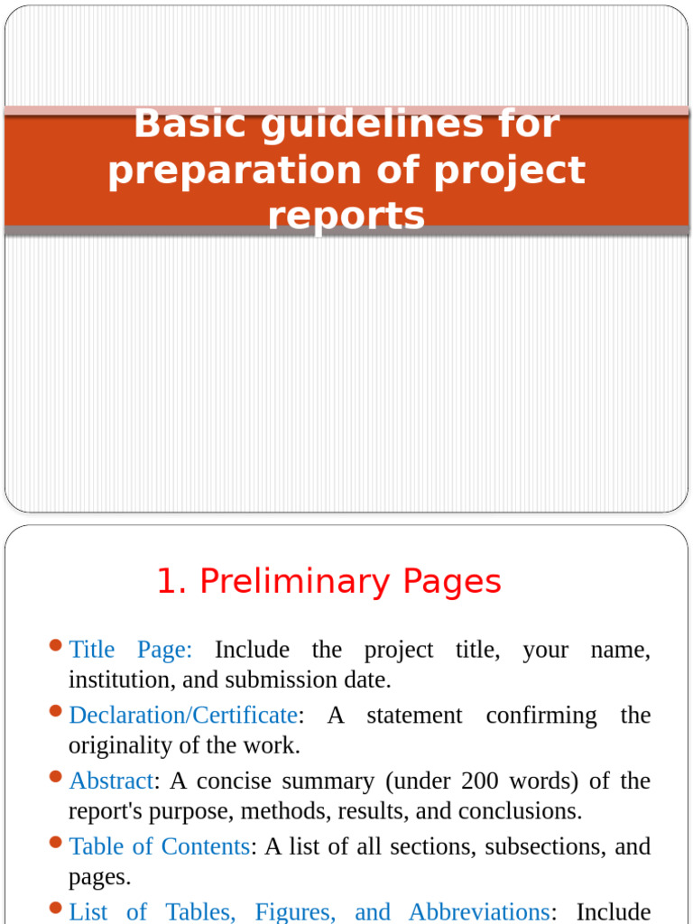 Project Report Preparation Guidelines | PDF
