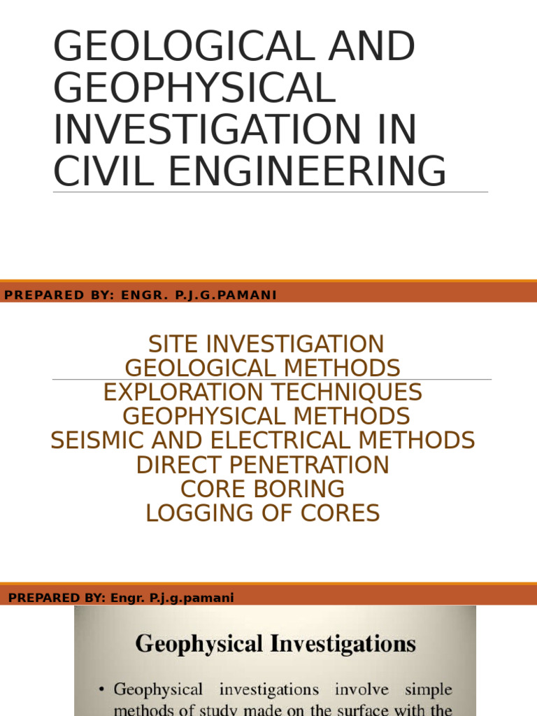 M5-Geological and Geophysical Investigation in Civil Engineering | PDF