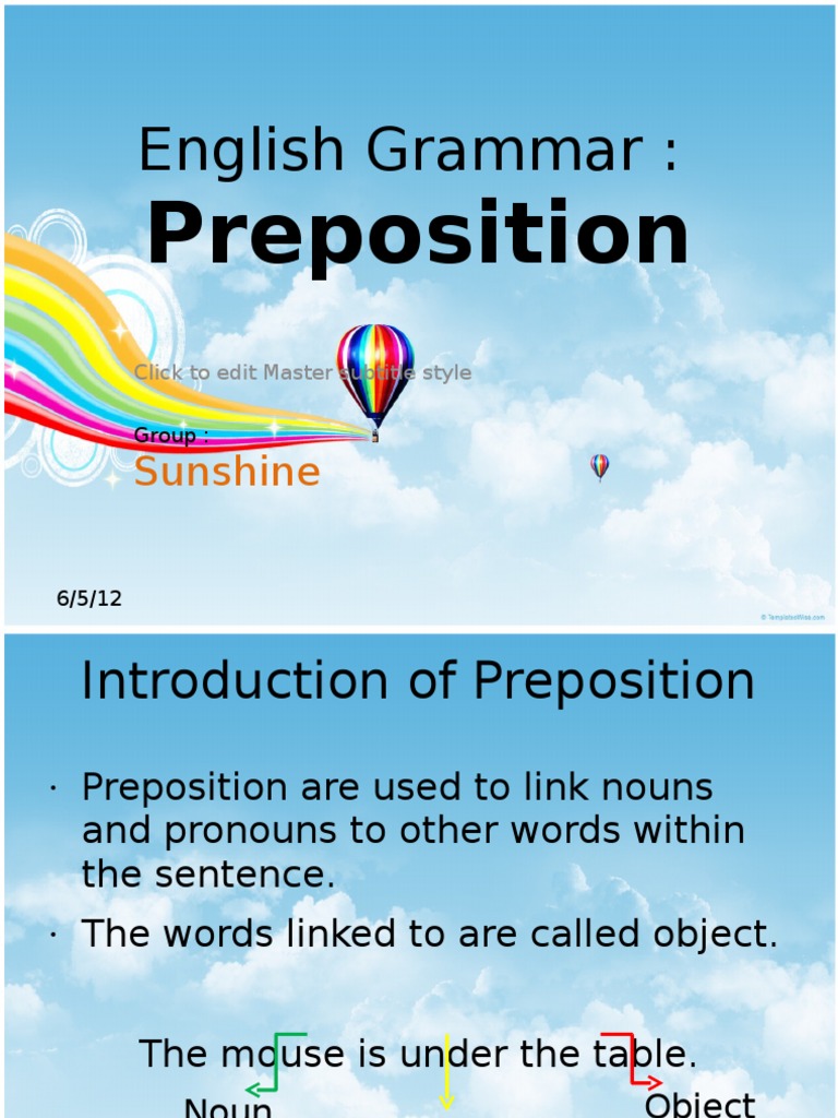 English Grammar - Preposition | PDF | English Grammar | Preposition And ...
