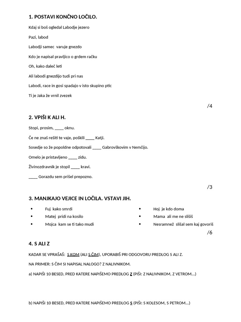 3.r SLO Vaje Razlicne | PDF