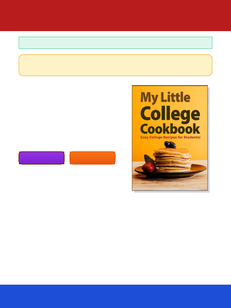 My Little College Cookbook: Easy College Recipes For Students! Booksumo ...