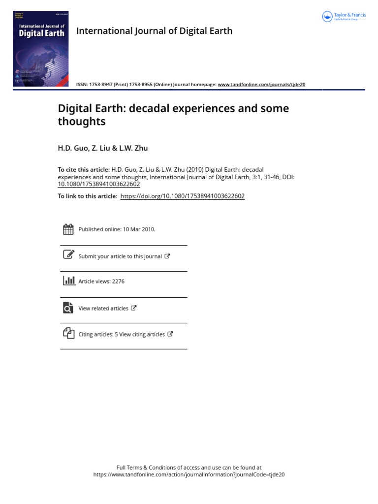 03-Digital Earth - Decadal Experiences and Some Thoughts | PDF ...