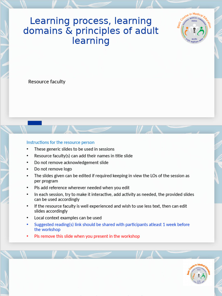 Adult Learning Principles and Domains | PDF | Learning | Adult Education