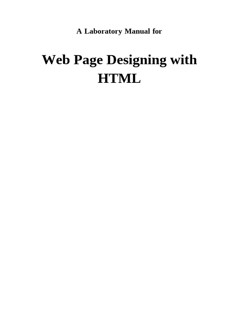Modified Lab Manual WEB DESIGN PAGE Using HTML | PDF | Hyperlink | Html ...