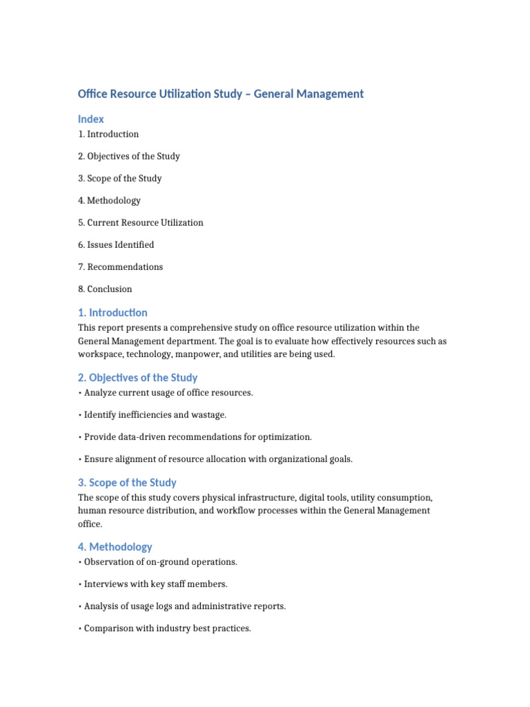 Office Resource Utilization Analysis | PDF