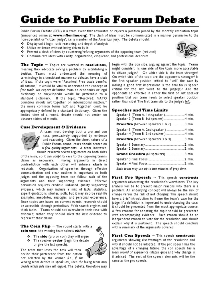 Guide to Public Forum Debate | Public Speaking | Argument